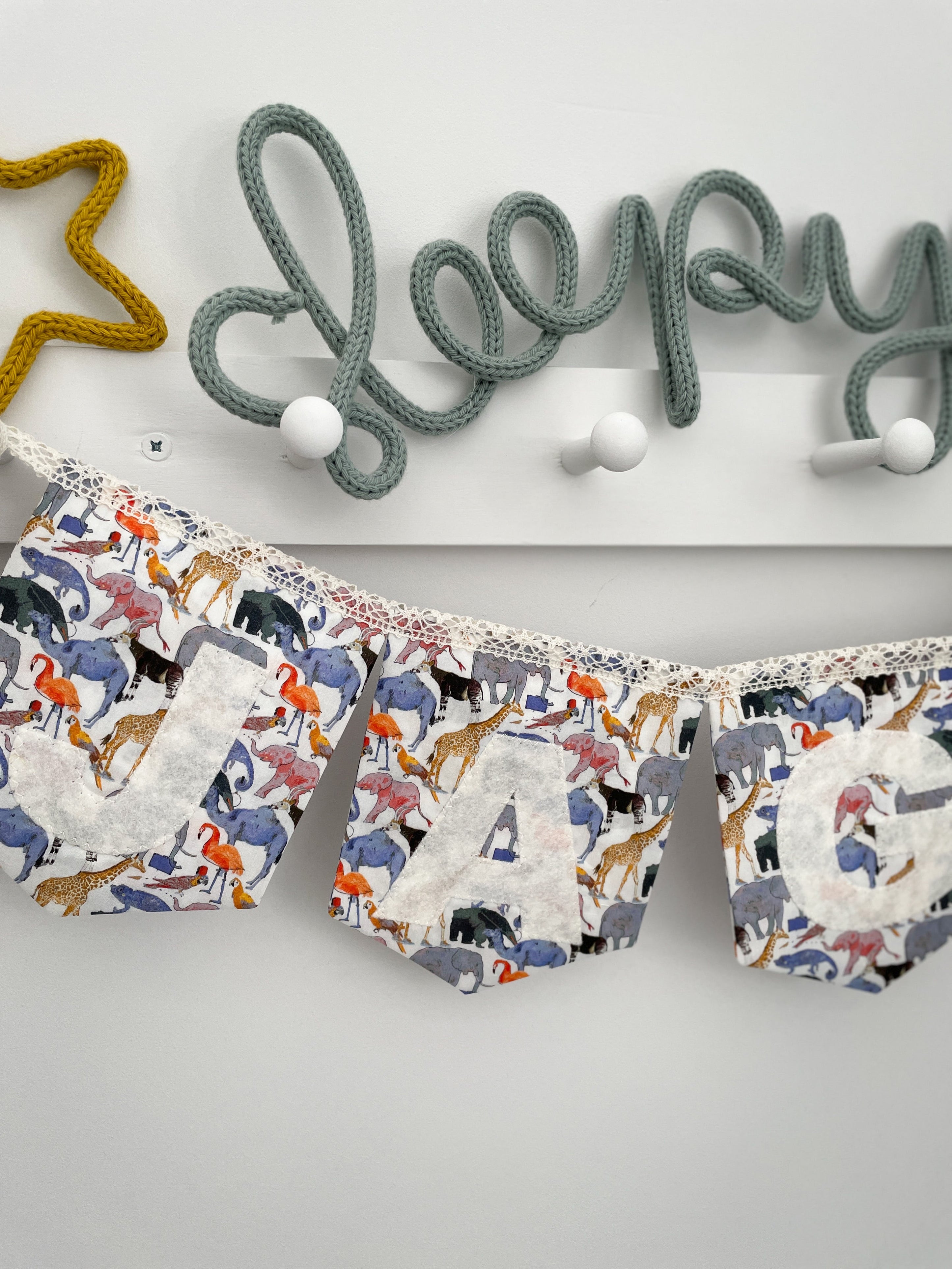 Liberty Print Personalised Bunting Single Print – Cece and Bear