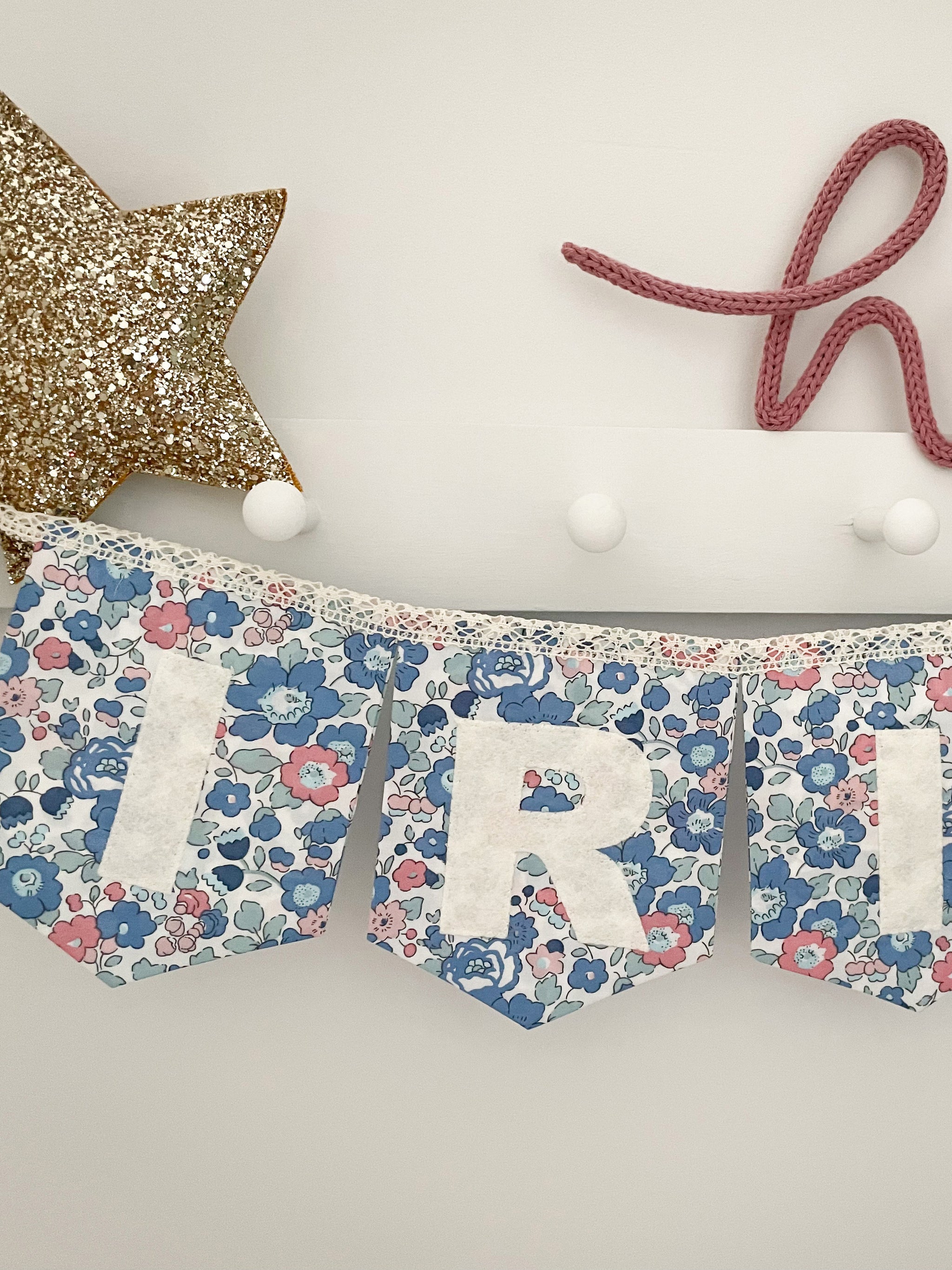 Liberty Print Personalised Bunting Single Print – Cece and Bear